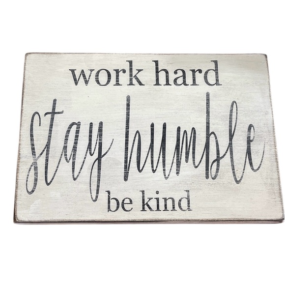 Wall Decor | Inspirational Wood Wall Art Sign Work Hard Stay Humble Be ...